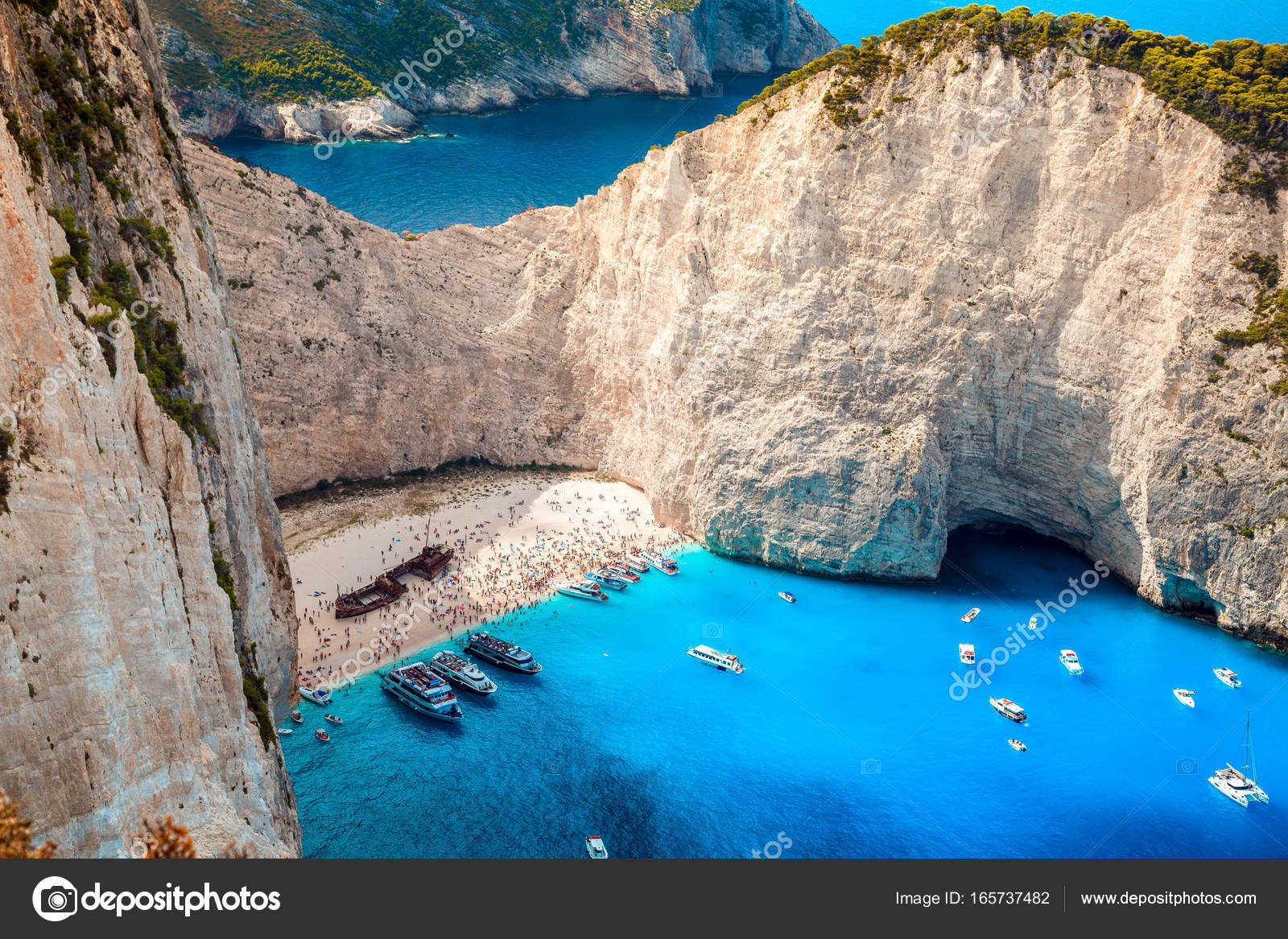 Shipwreck bay, Zante island, Greece — Stock Photo © traid #165737482