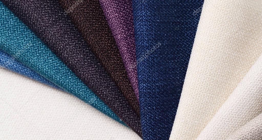 Brillante colección de muestras textiles gunny. Textura de la tela ...