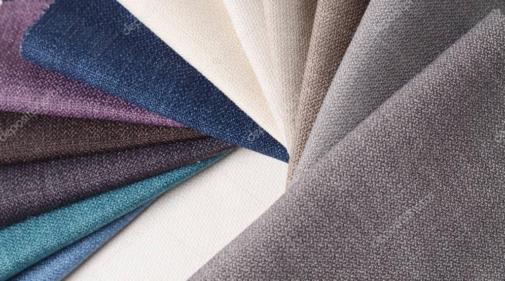 Brillante colección de muestras textiles gunny. Textura de la tela ...