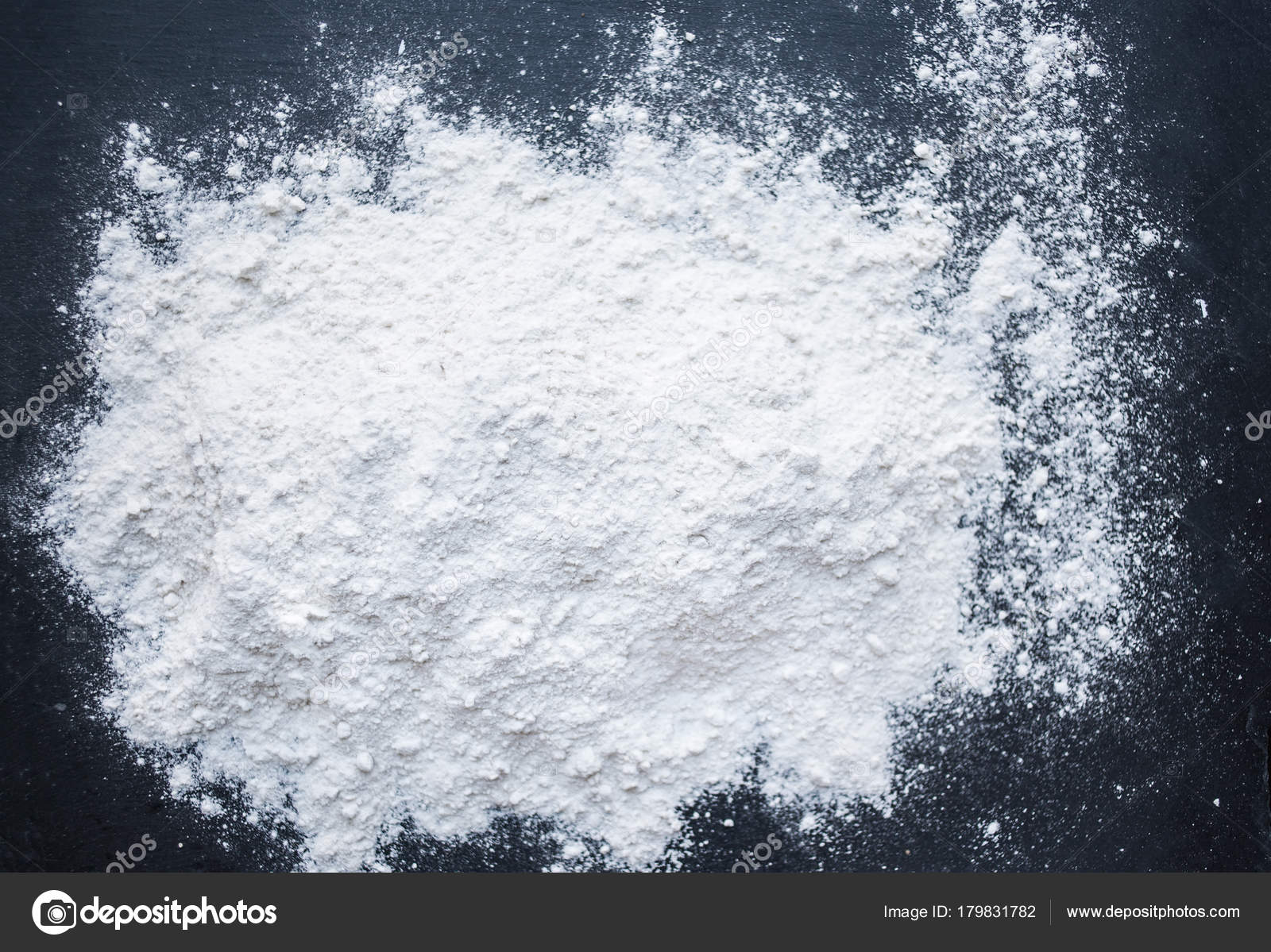 White Flour Powder Black Background Dust Splash Clouds Baking ...