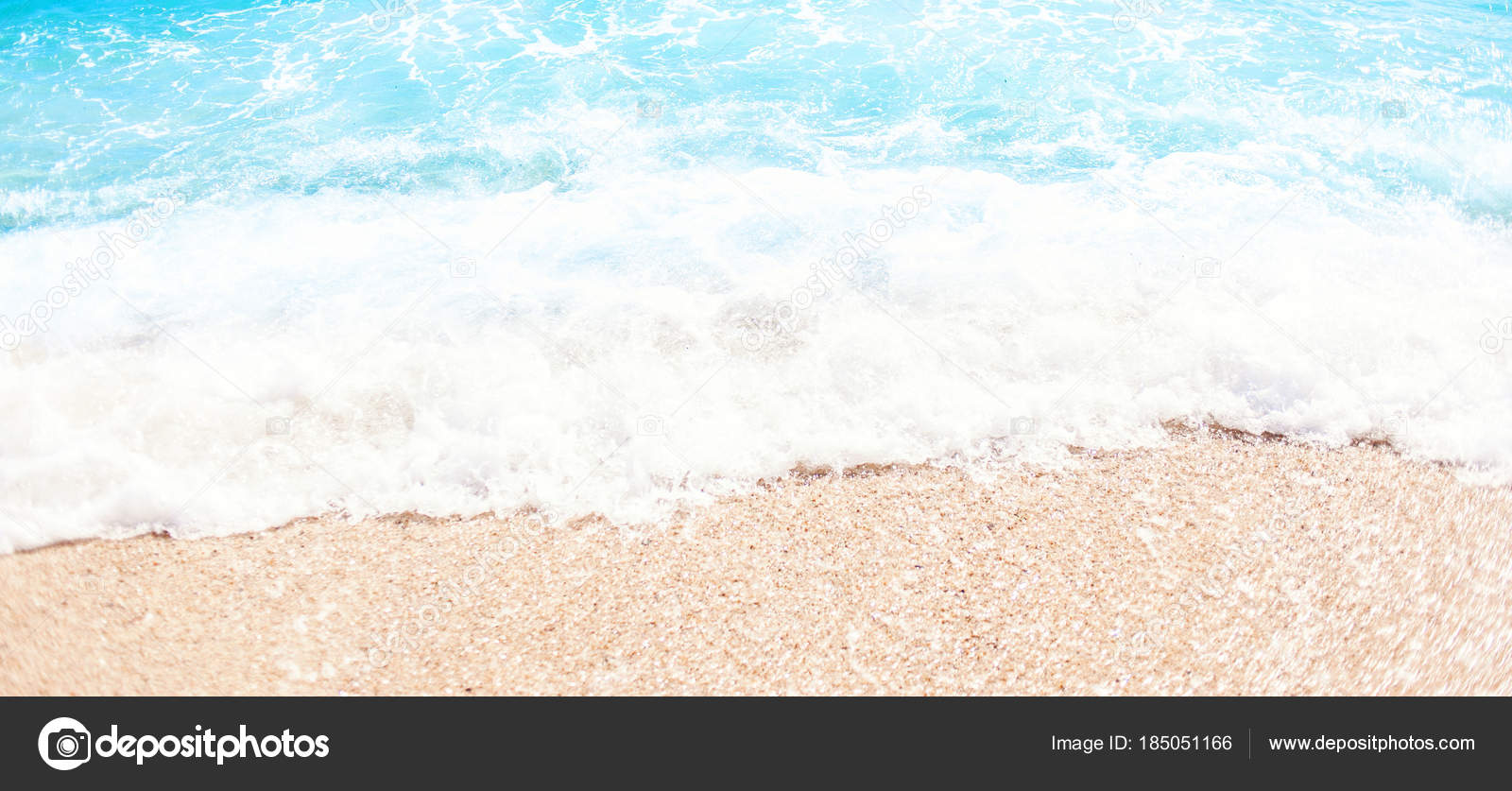 Soft Wave Blue Ocean Sandy Beach Background Place Text Tropical Stock ...