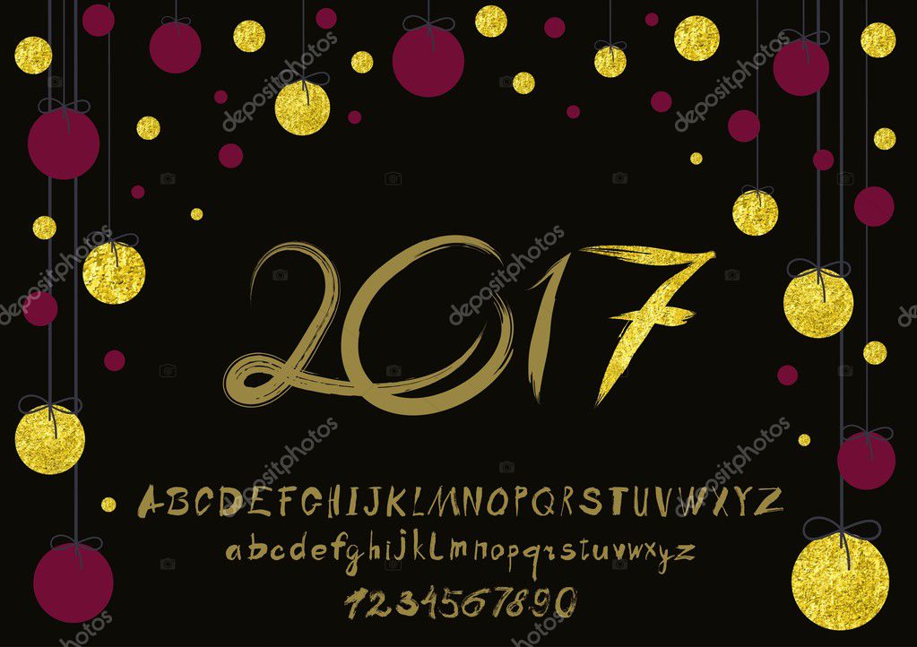 Handwritten 2017 and typography alphabet Stock Vector Image by ...