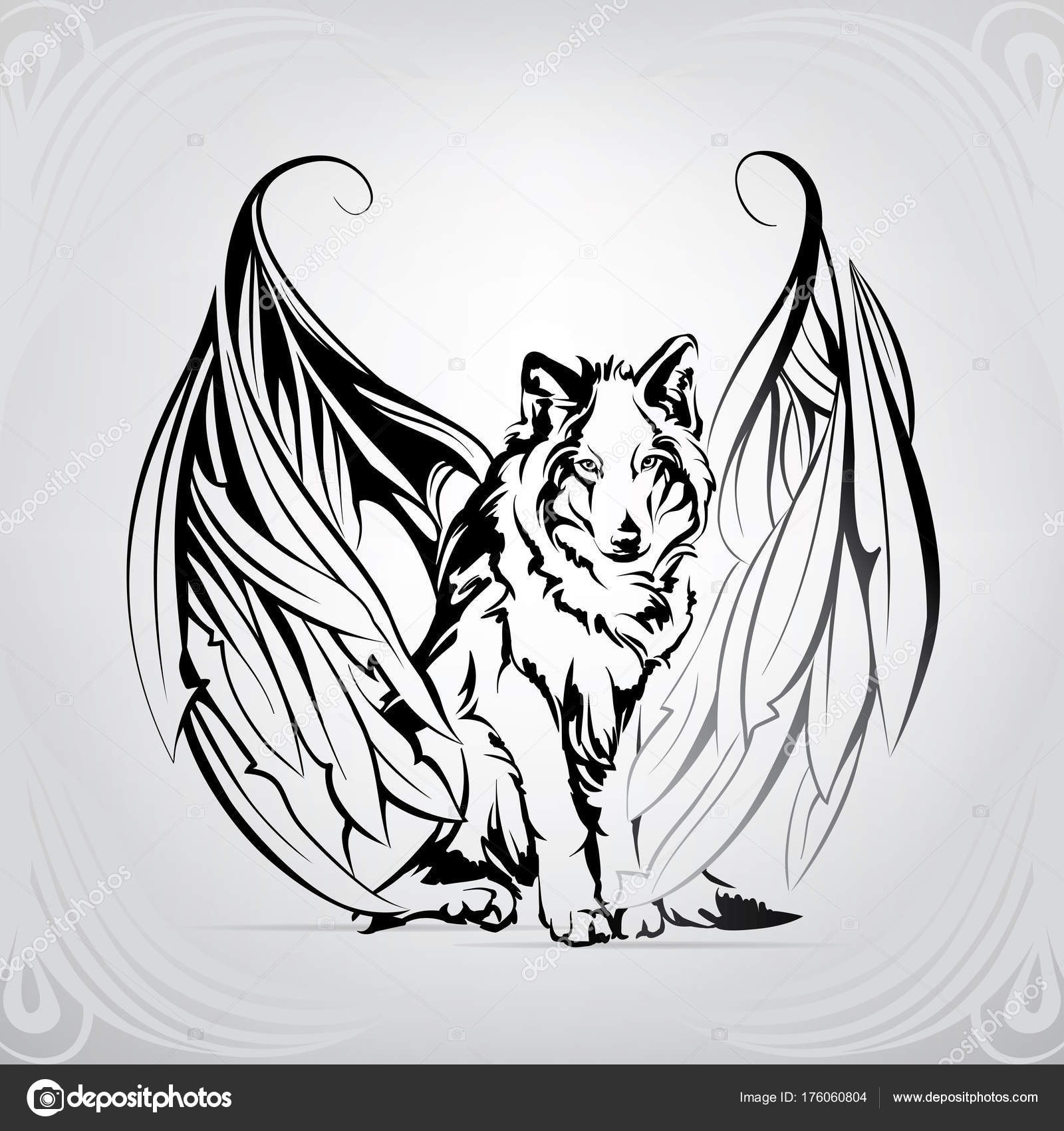 Cool Wolf Drawings With Wings