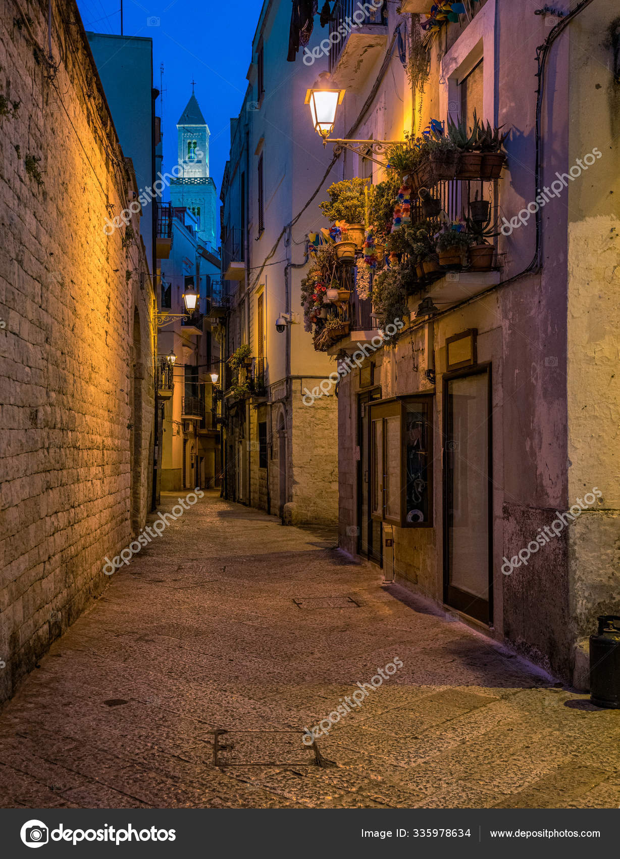 Scenic Sight Old Town Bari Summer Evening Puglia Apulia Southern ... Scenic Sight Old Town Bari Summer Evening Puglia Apulia Southern ...