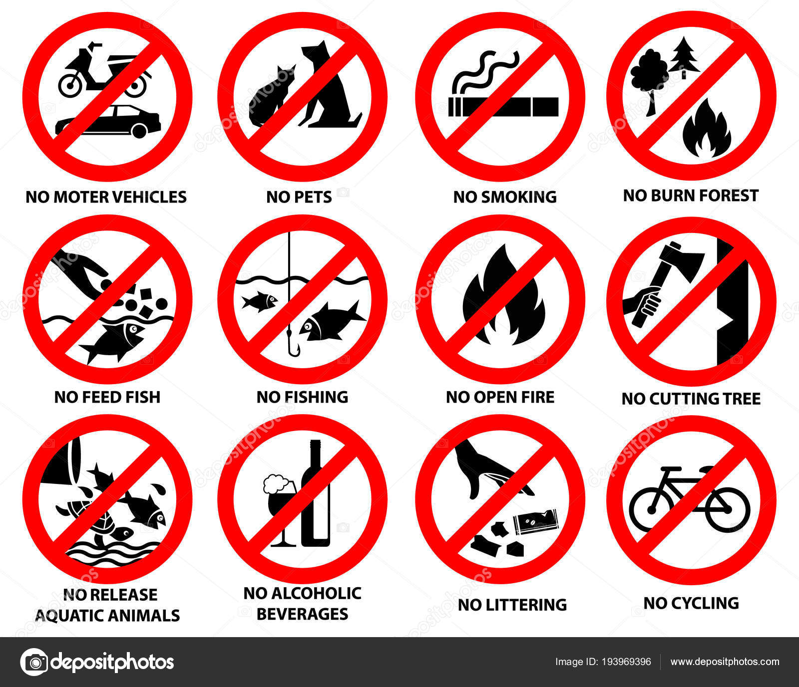 Tanda larangan untuk taman umum Vektor Stok oleh ©chartcameraman 193969396