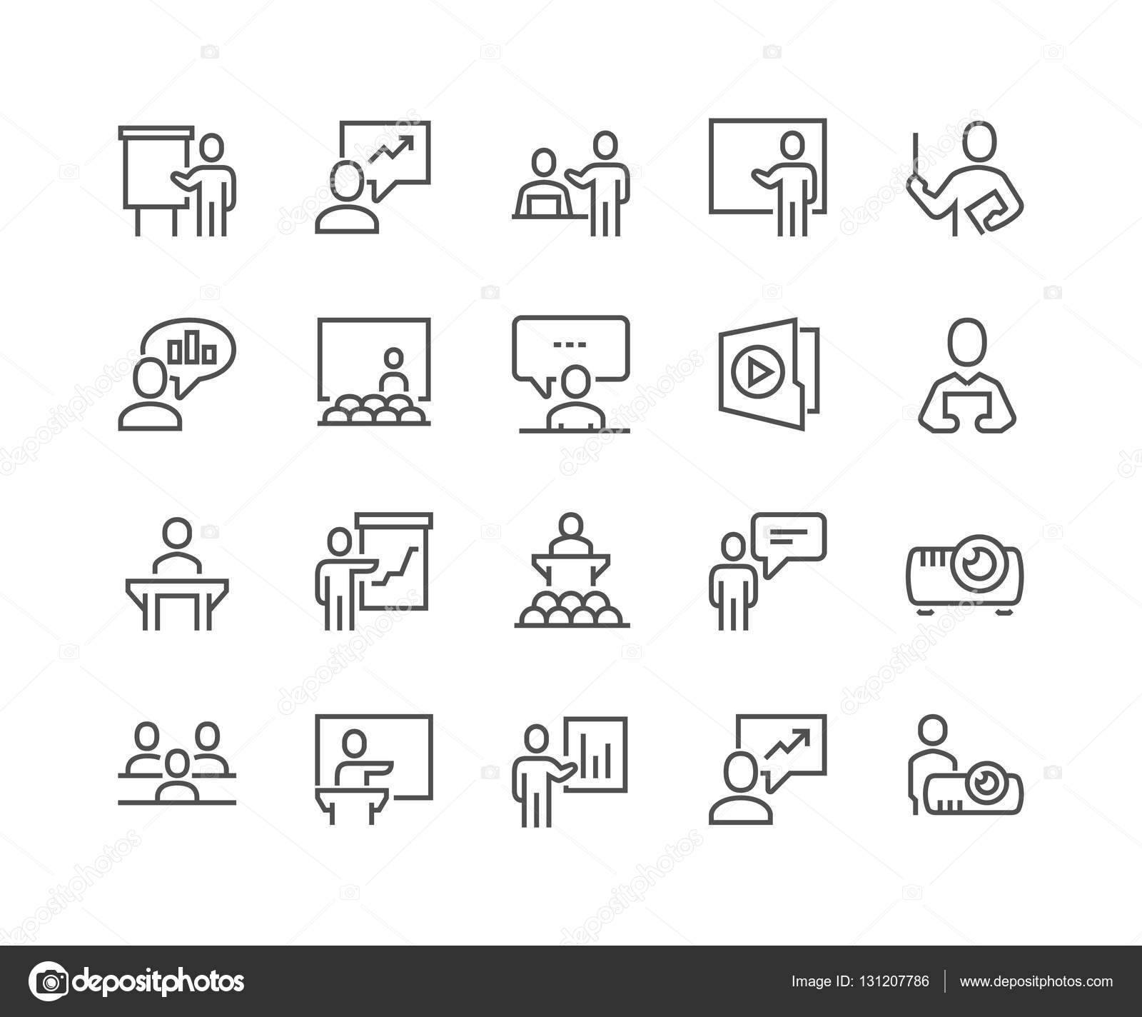 Line Business Presentation Icons — Stock Vector © davooda #131207786