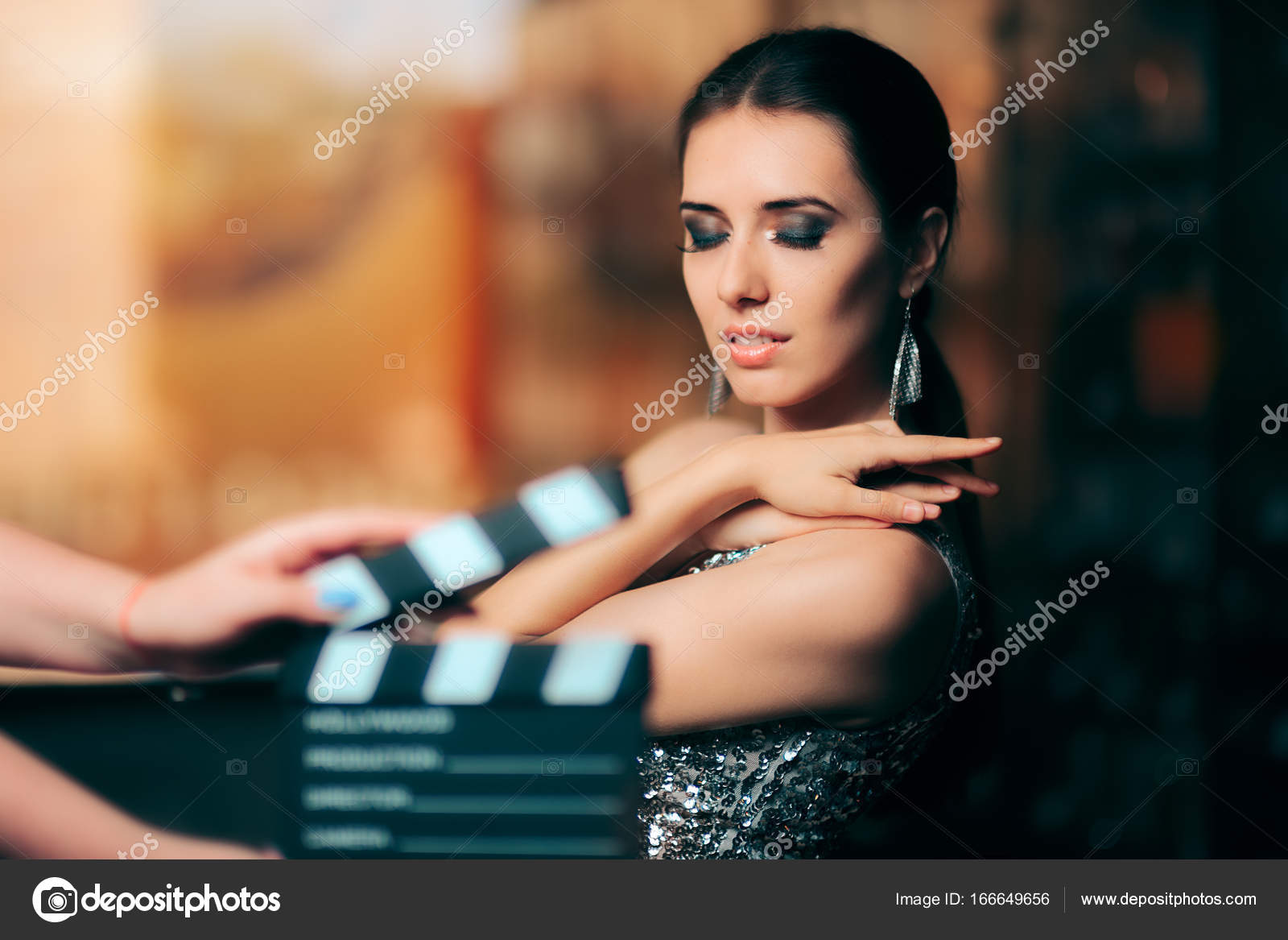 Glamorous Model Starring in Fashion Campaign Video Commercial ⬇ Stock ...