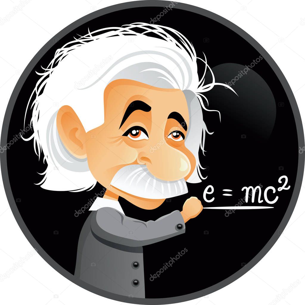 noviembre 14, 2017, Albert Einstein Vector Cartoon Illustration 2024