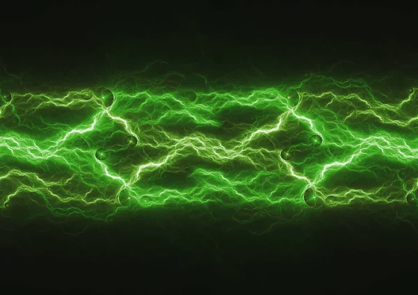 Green Power Lightning Bolt Plasma Electric Power Background — Stock ...