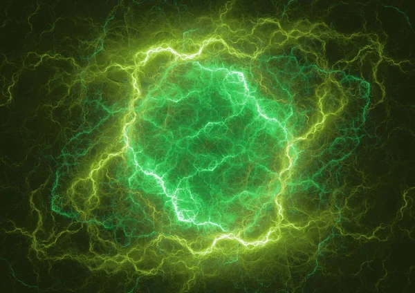 Green Power Lightning Bolt Plasma Electric Power Background Stock Photo ...