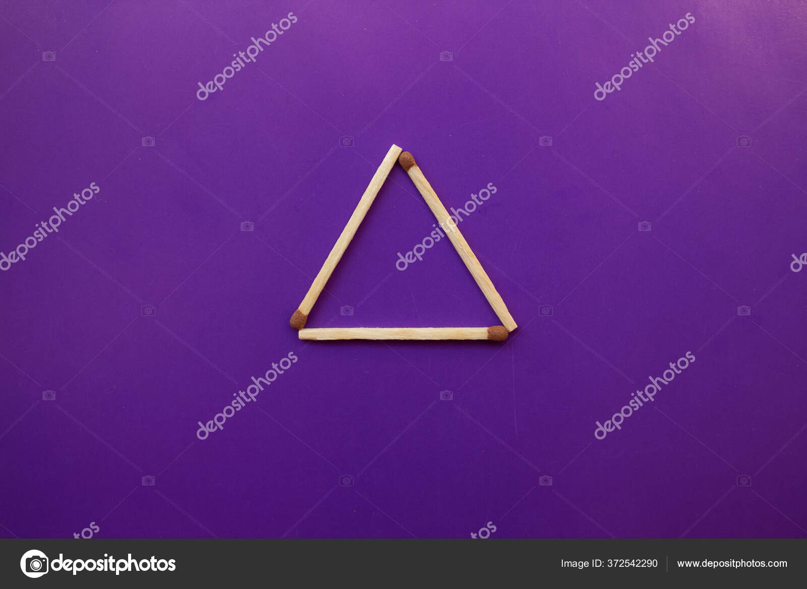 Isosceles Triangle Bright Background Matchstick Pyramid Cardboard ...