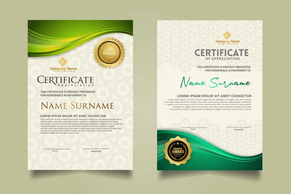 Set Vertical Certificate Template Flow Lines Ornament Modern Texture Pattern — Stock Vector ...