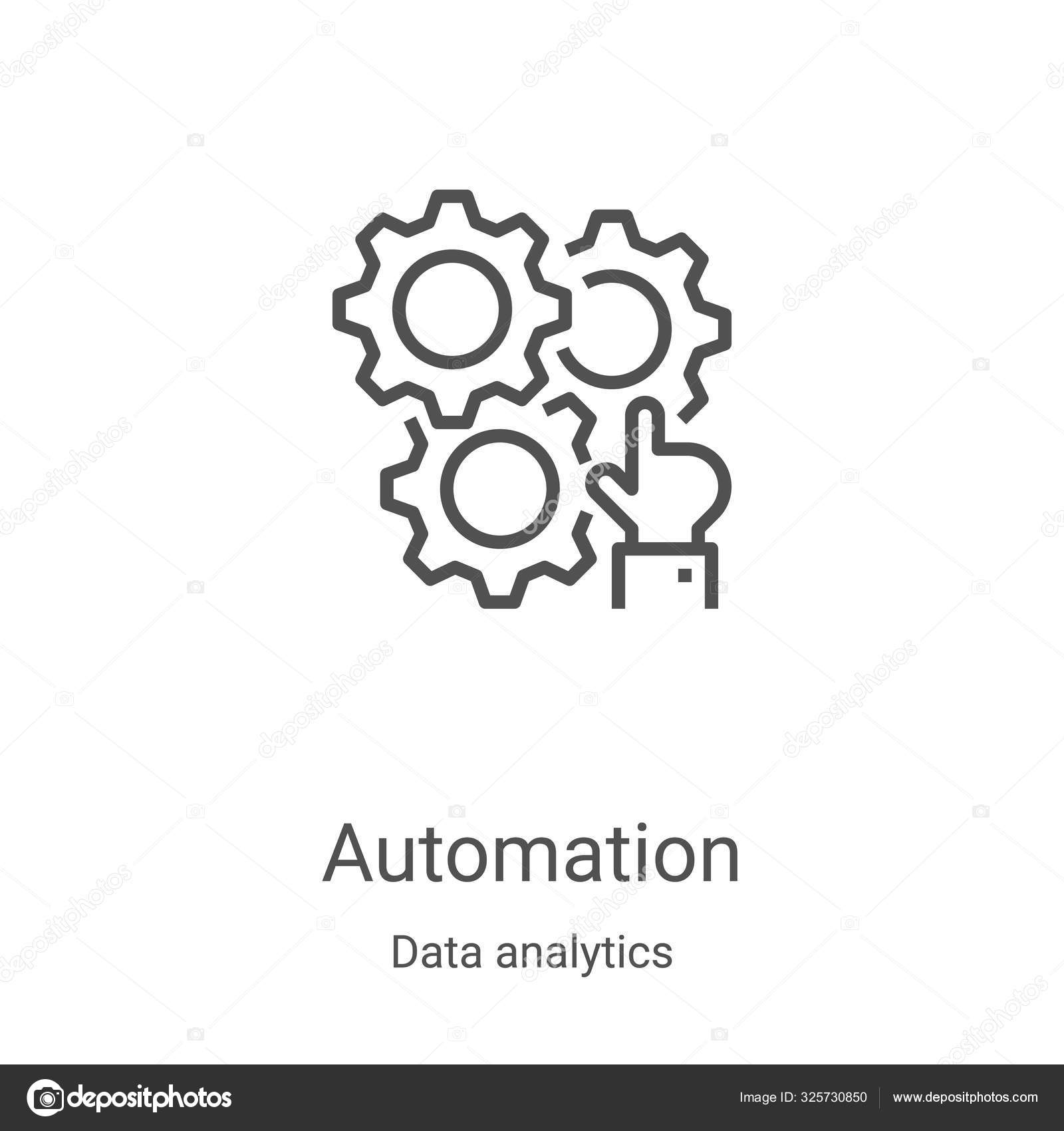 Automation icon vector from data analytics collection. Thin line automation outline icon vector ...