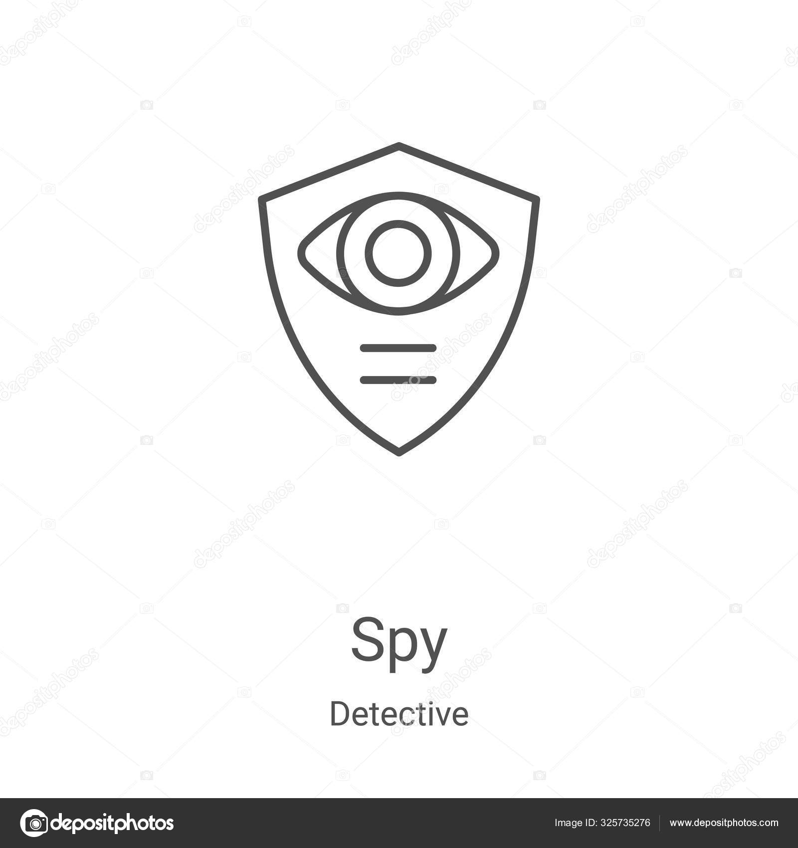 Spy icon vector from detective collection. Thin line spy outline icon ...