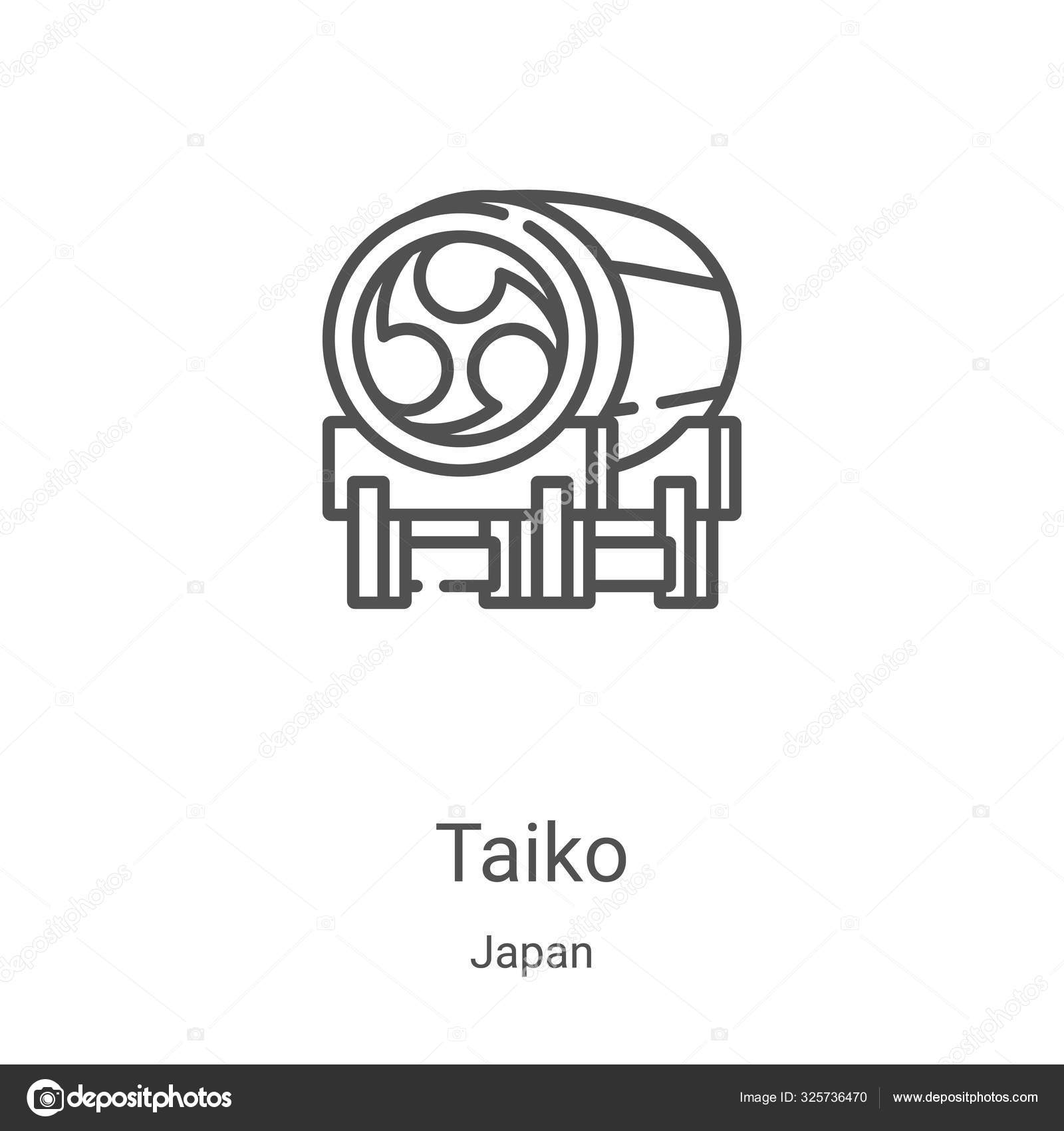 Taiko icon vector from japan collection. Thin line taiko outline icon ...