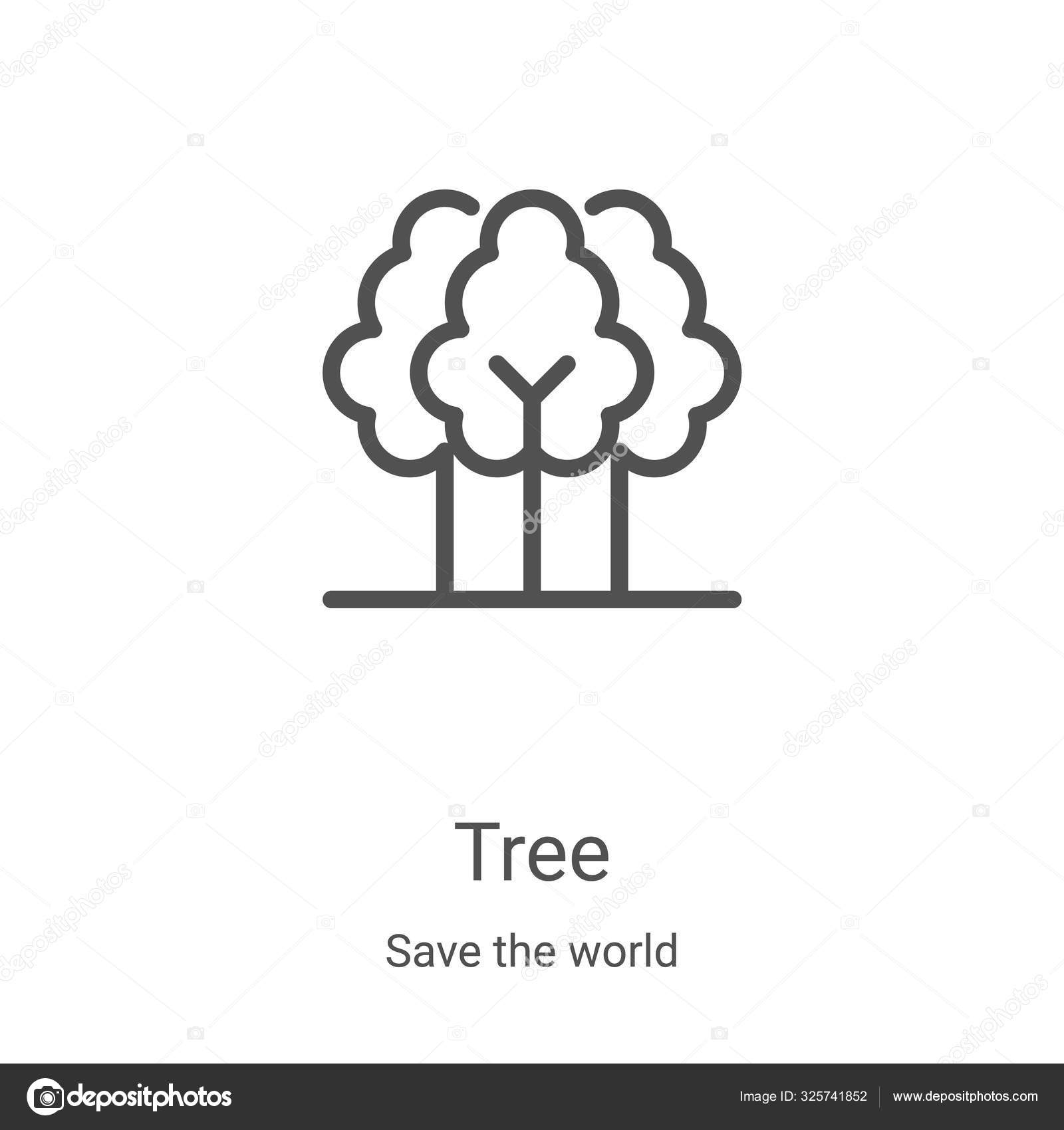 Tree icon vector from save the world collection. Thin line tree outline ...