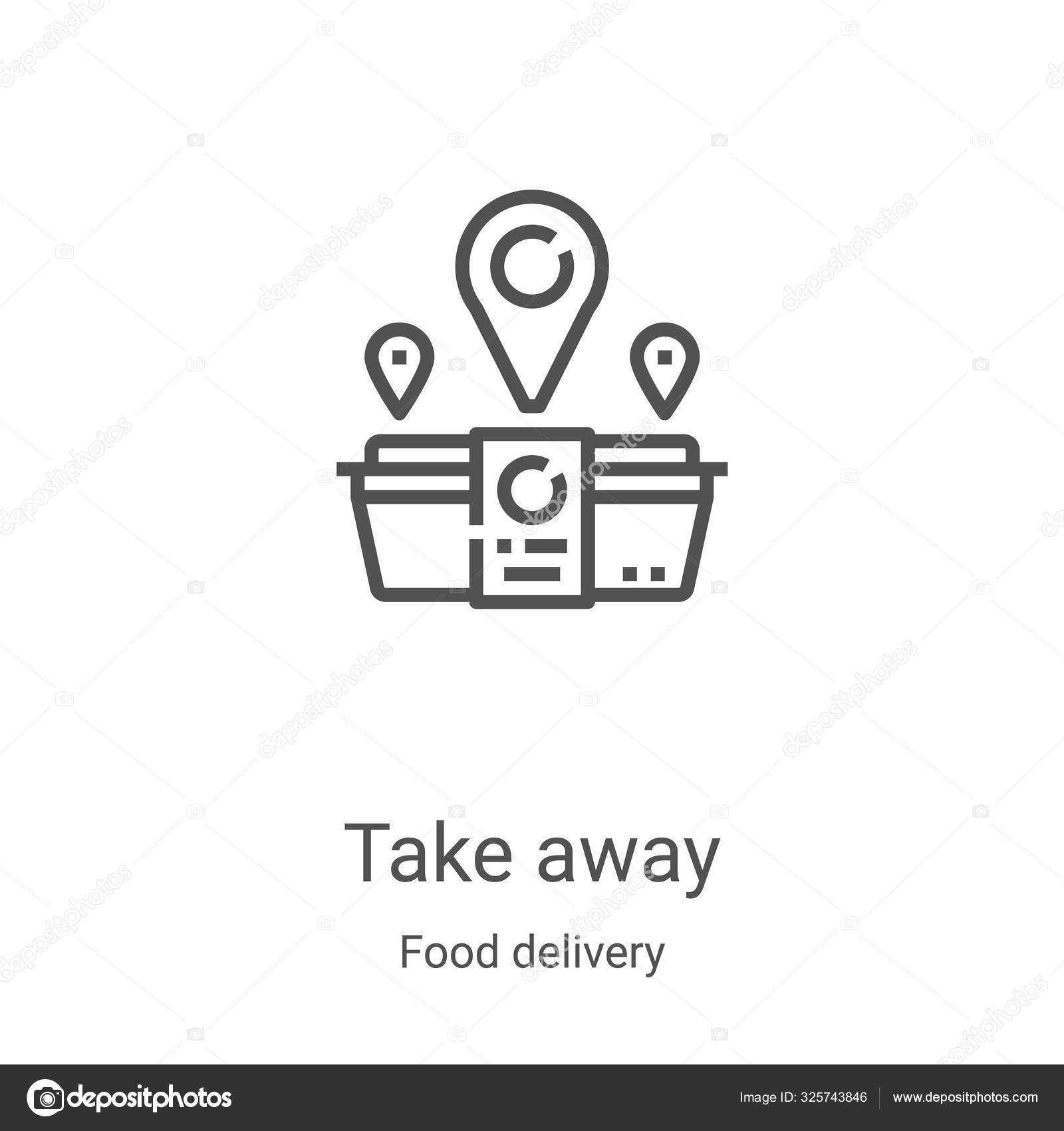 Take away icon vector from food delivery collection. Thin line take ...