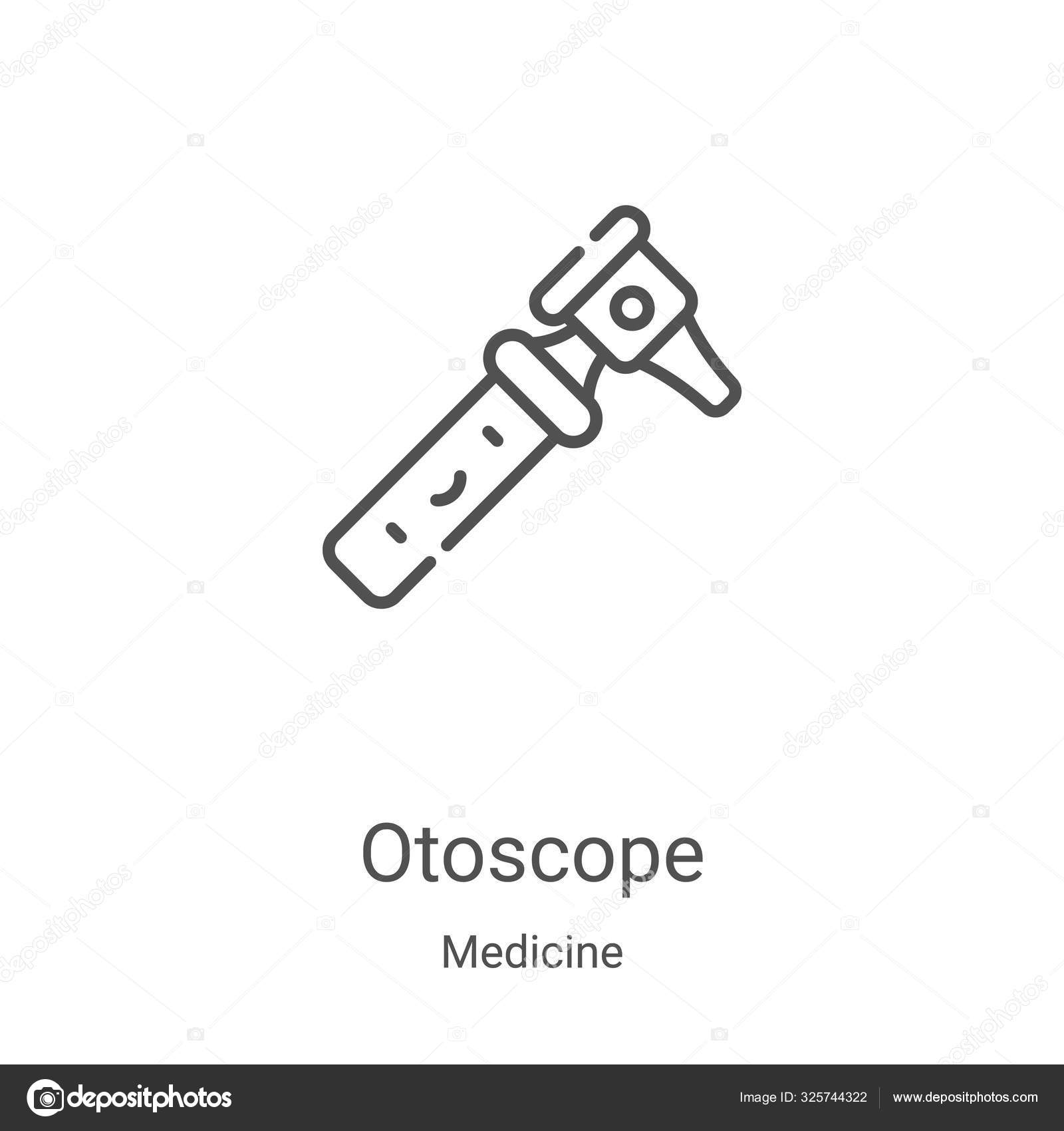 Otoscope icon vector from medicine collection. Thin line otoscope ...