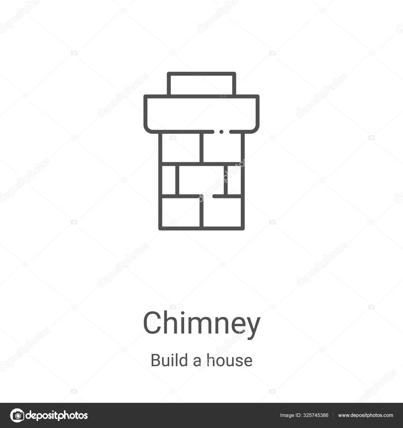 Vector Image Of Black And White House With Chimney Outline