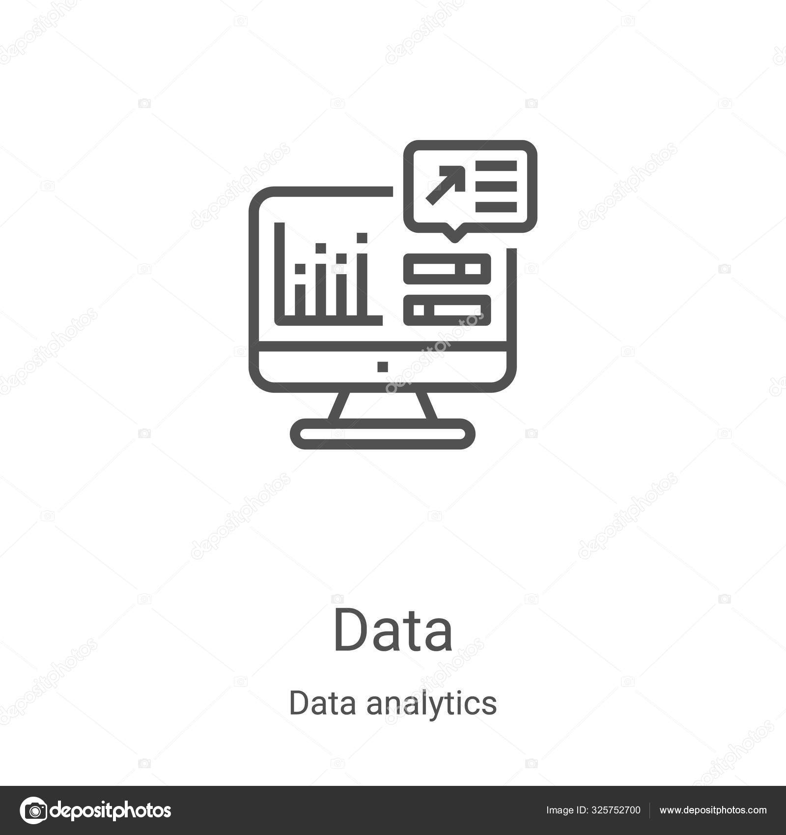 Data Icon Vector Data Analytics Collection Thin Line Data Outline Stock Vector by ©MacroOne ...