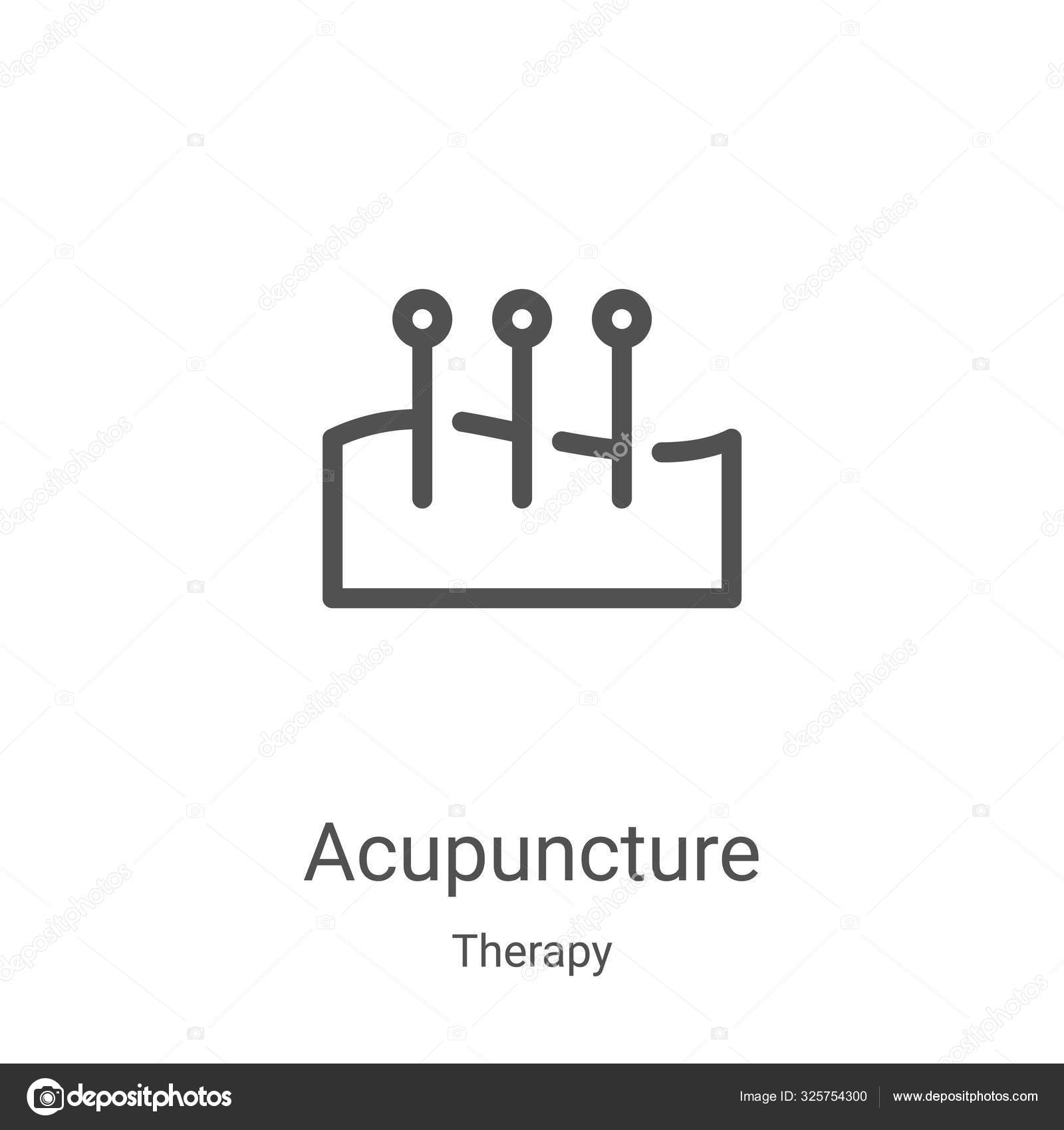 Acupuncture Icon Vector Therapy Collection Thin Line Acupuncture Outline Icon — Stock Vector ...