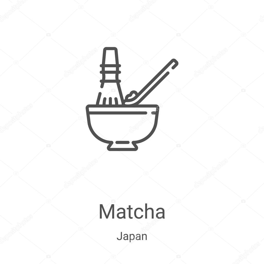 matcha vector icono de la colecci n de Jap n. L nea delgada matcha ...