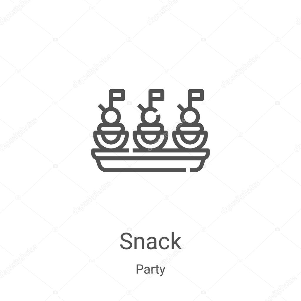 snack vector icono de la colección del partido. Delgada línea bocadillo ...