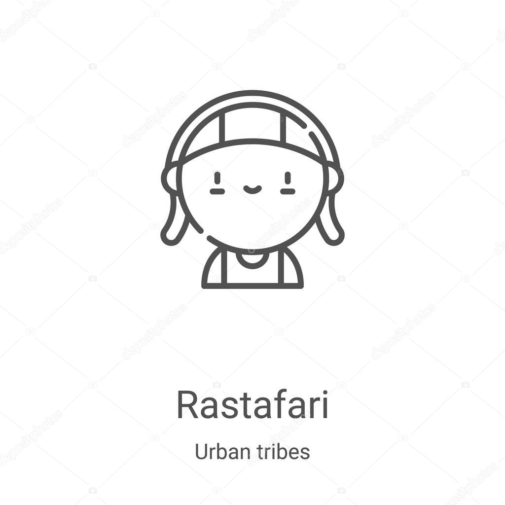 rastafari vector icono de la colección de tribus urbanas. Línea delgada rastafari esquema icono ...