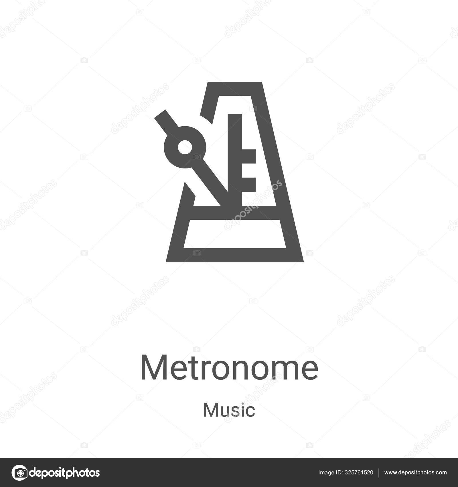 Metronome Icon Vector Music Collection Thin Line Metronome Outline Icon ...