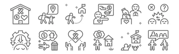 Set Emoticons Icons Outline Thin Line Icons Embarrassed Kiss Smile ...