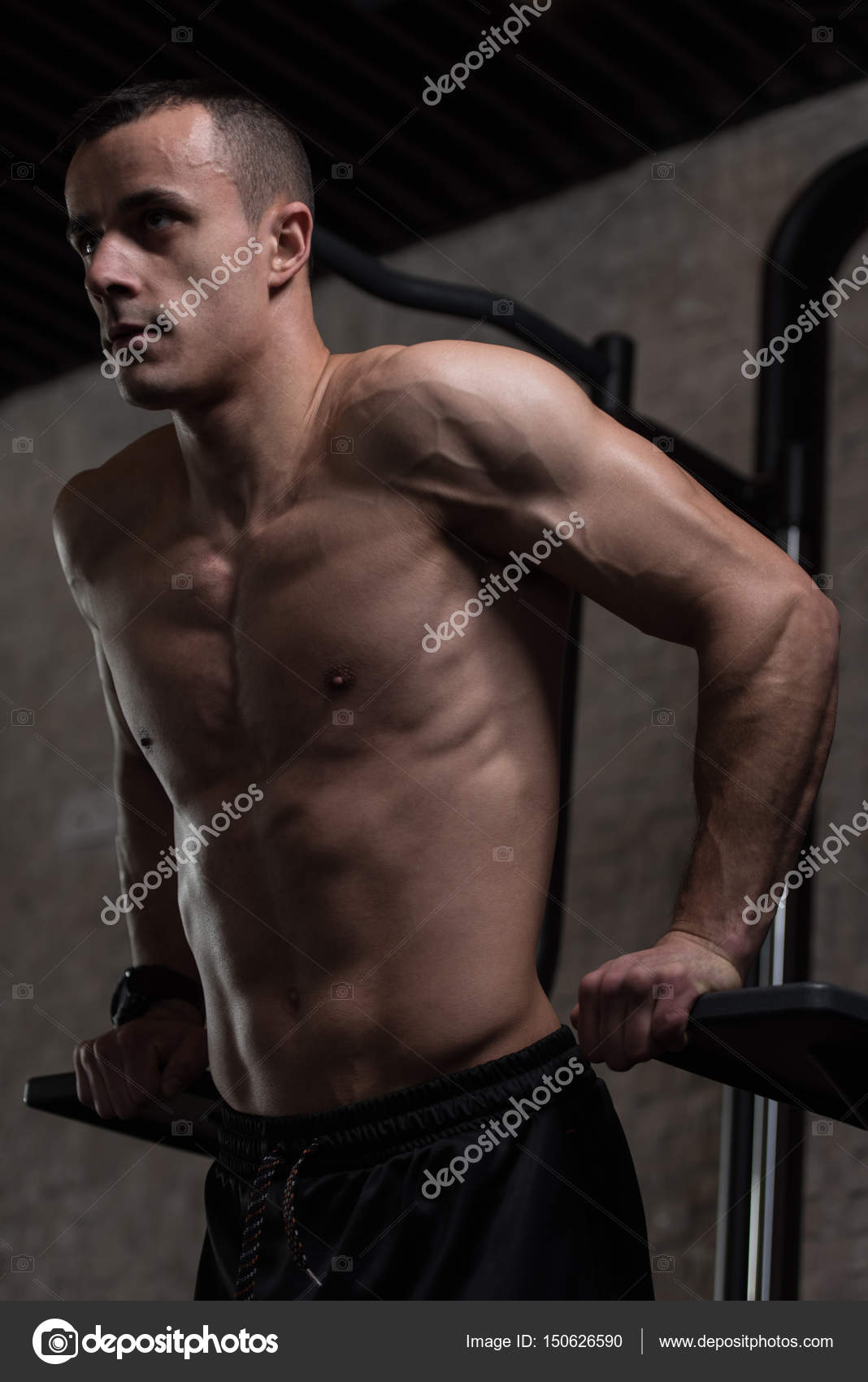 Parallel Bars Exercise For Triceps And Chest — Stock Photo © ibrak ...