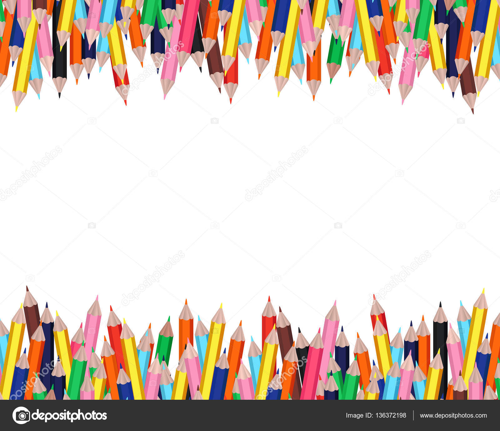 Colorful pencils frame Stock Vector Image by ©ilonitta #136372198