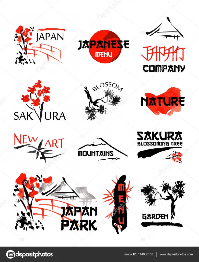 Logo templates set with asia elements Stock Vector Image by ©ilonitta ...