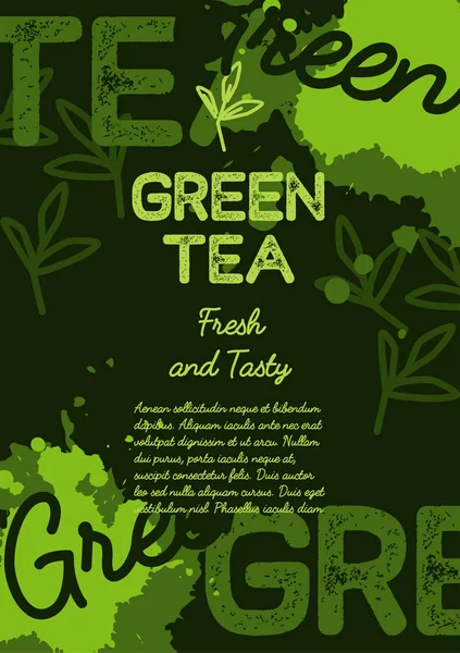 Green tea poster Stock Vector Image by ©ilonitta #163989890