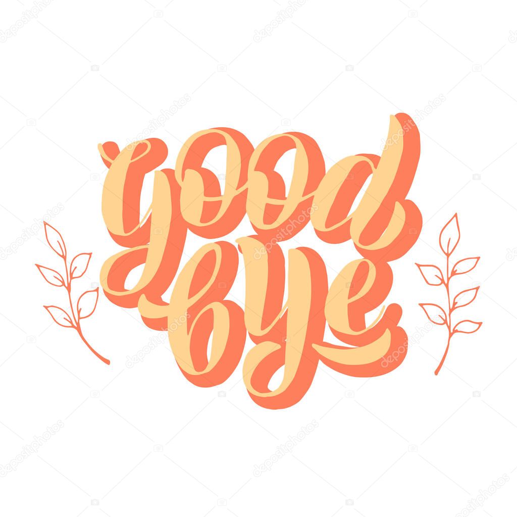 Adiós frase de texto de letras. Banner fiesta de despedida, tipografía ...