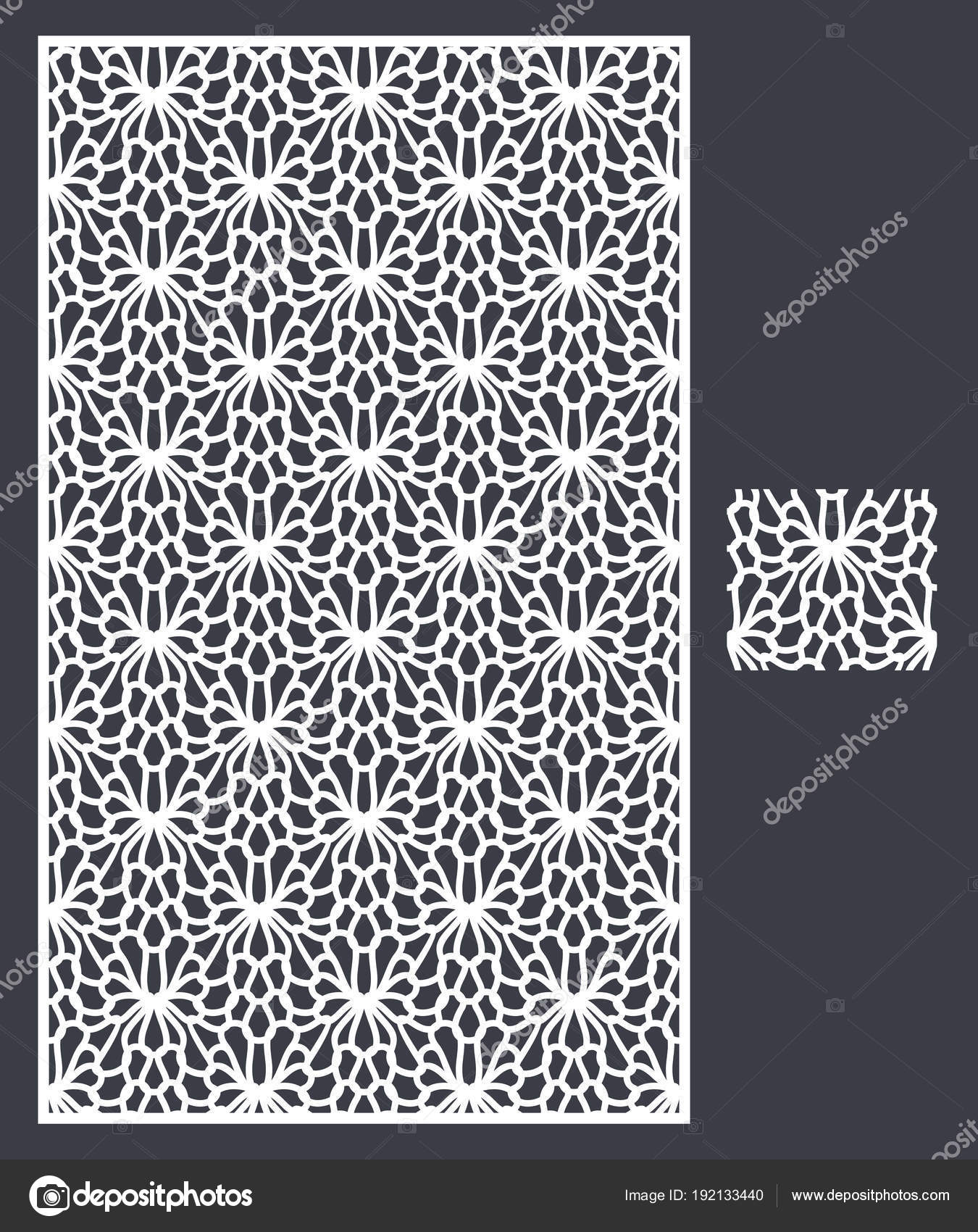 Laser cut vector panel and the seamless pattern for decorative panel Stock Vector Image by ...