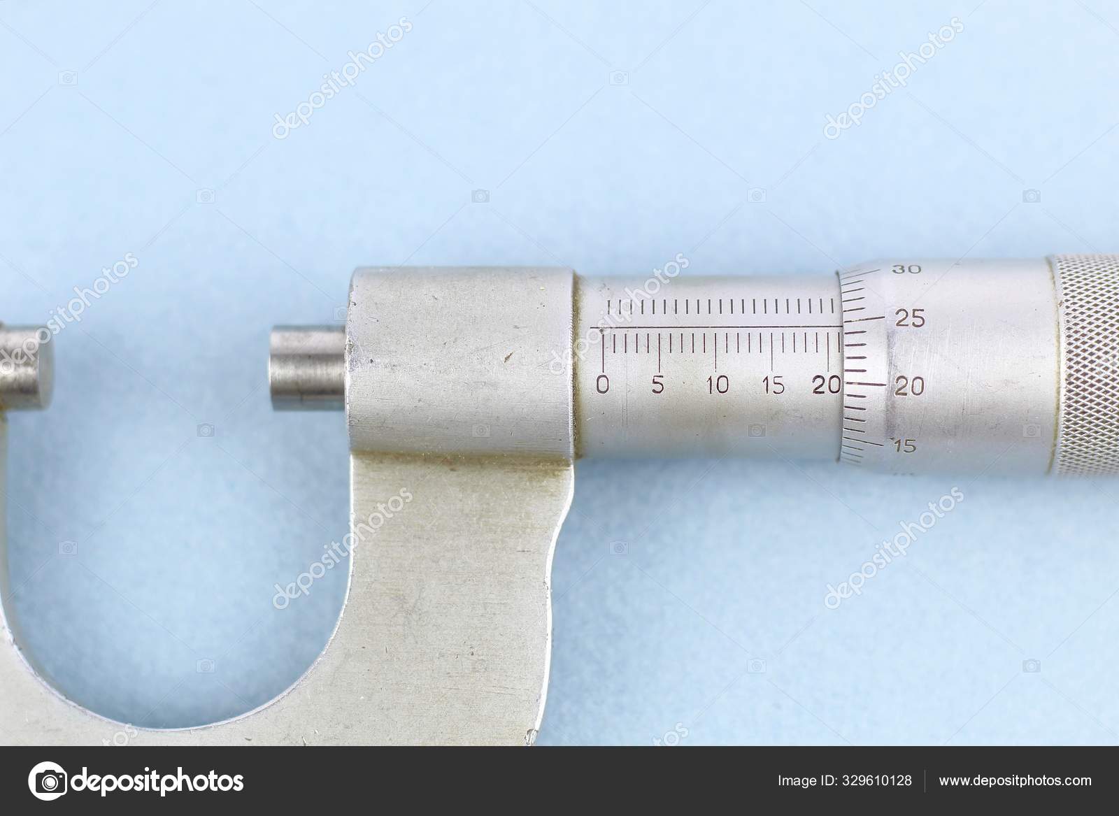 Old Mechanical Micrometer Measuring Tool Light Background Stock Photo ...