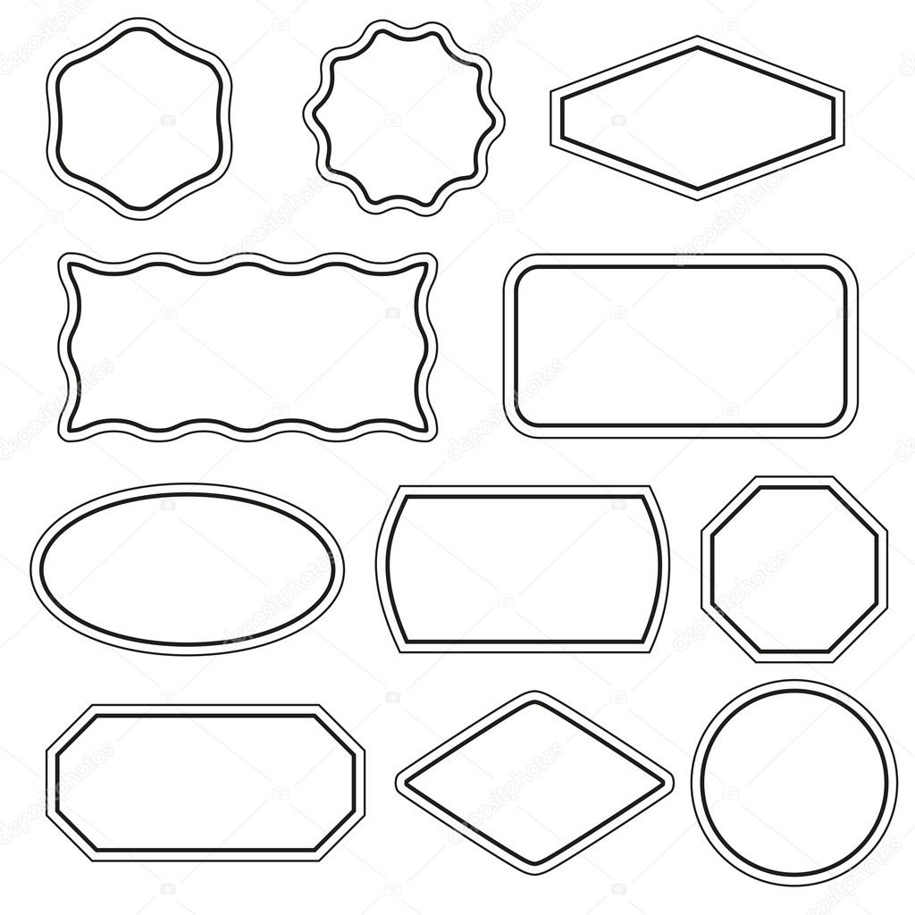 Conjunto de marcos simples vector, gráfico vectorial © MKucova imagen ...