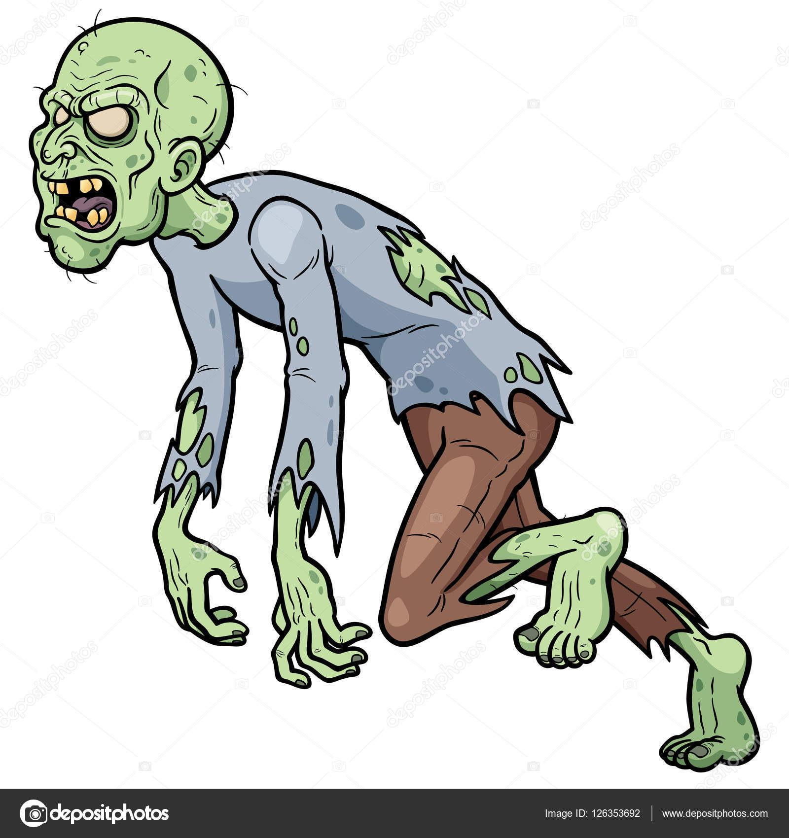 Personaje zombie de dibujos animados vector, gráfico vectorial ...