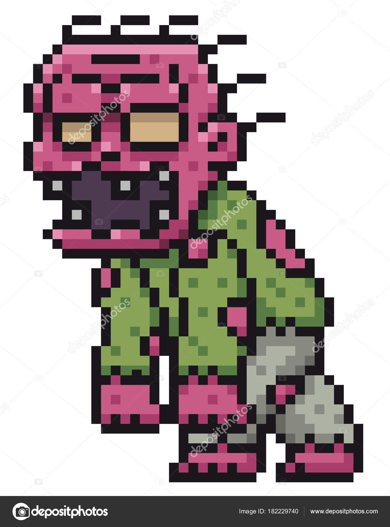 Vector Illustration Cartoon Zombie Pixel Design Stock Vector by ...