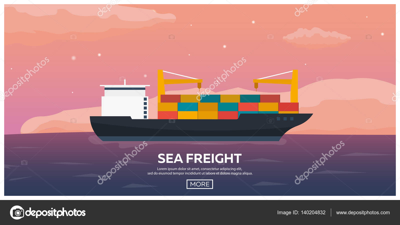 Sea transportation logistic. Sea Freight. Maritime shipping. Merchant ...