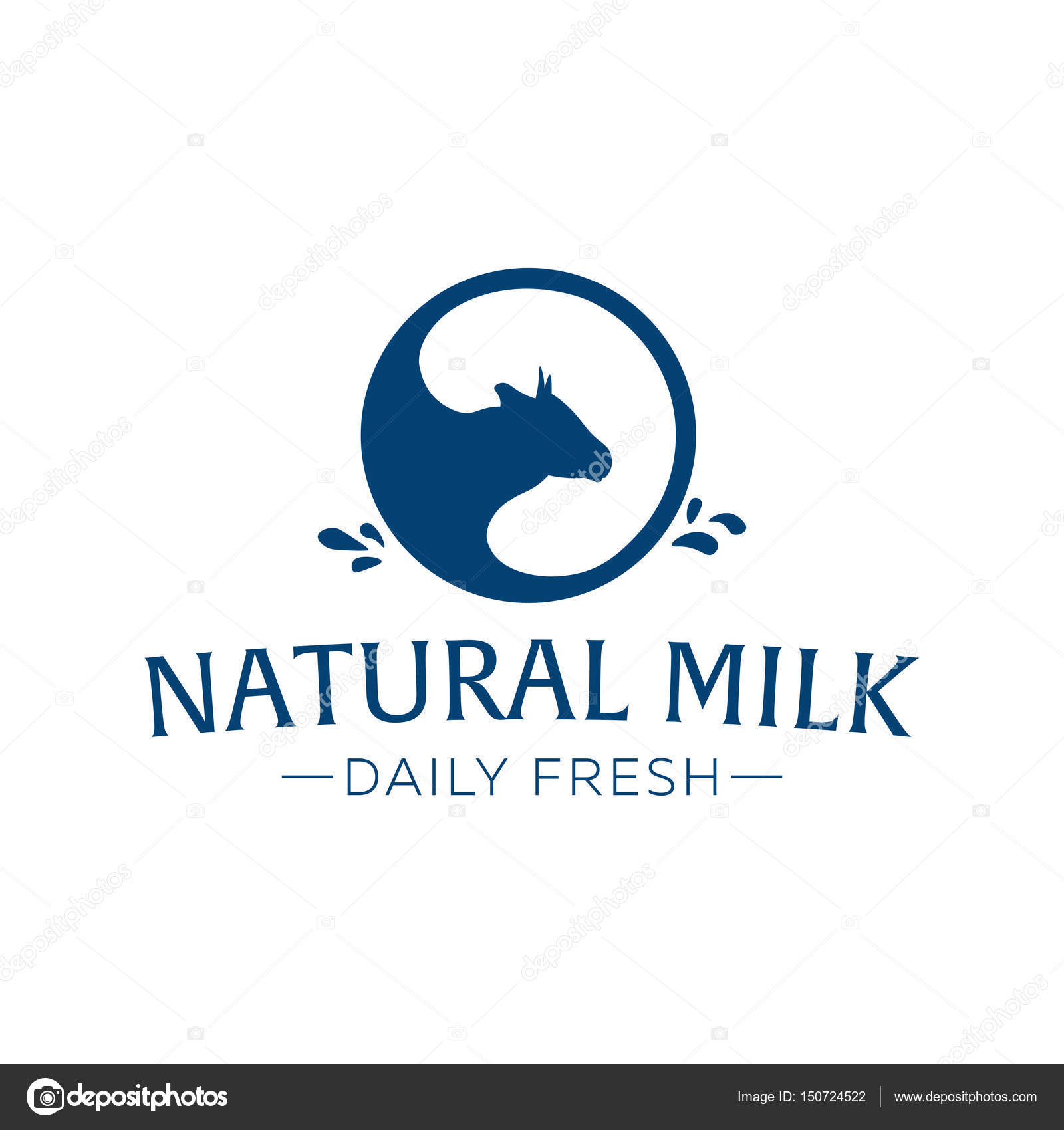 Milk emblem, labels, logo and design elements. Fresh and natural milk ...