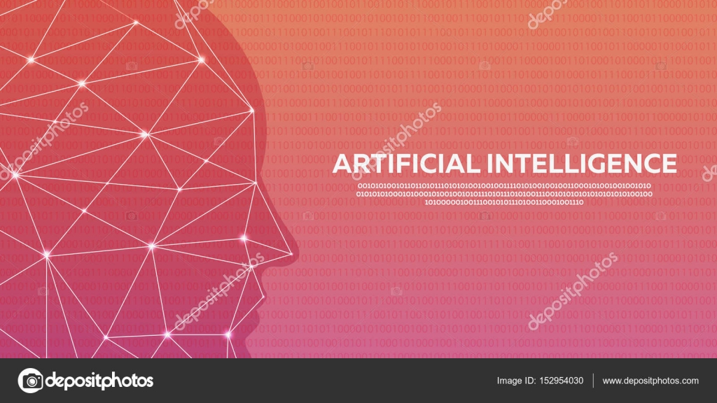 Artificial intelligence, Cybernetic Brain, Binary code. Vector ...