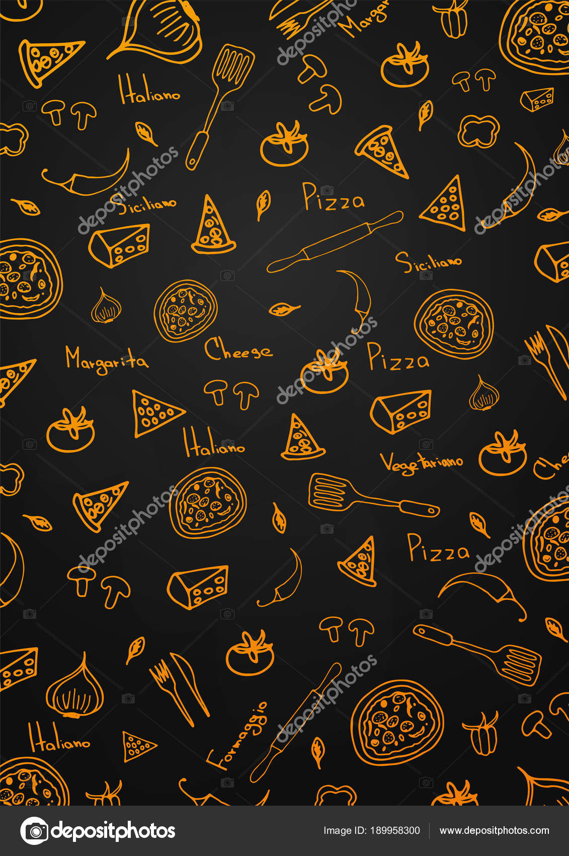 Pizza Pattern Background
