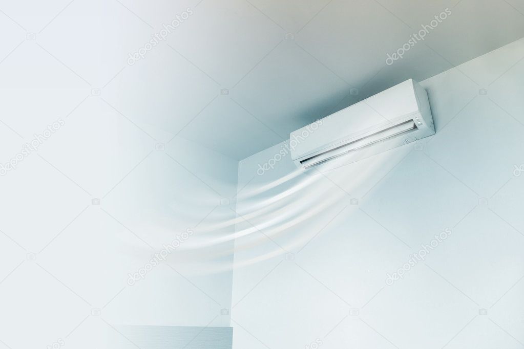 Air conditioner on wall background — Stock Photo © Naypong #125259698
