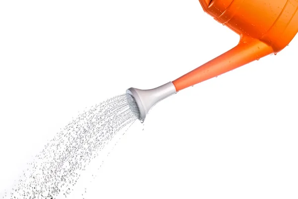 Water pouring from watering can isolated on white Stock Photo by ...