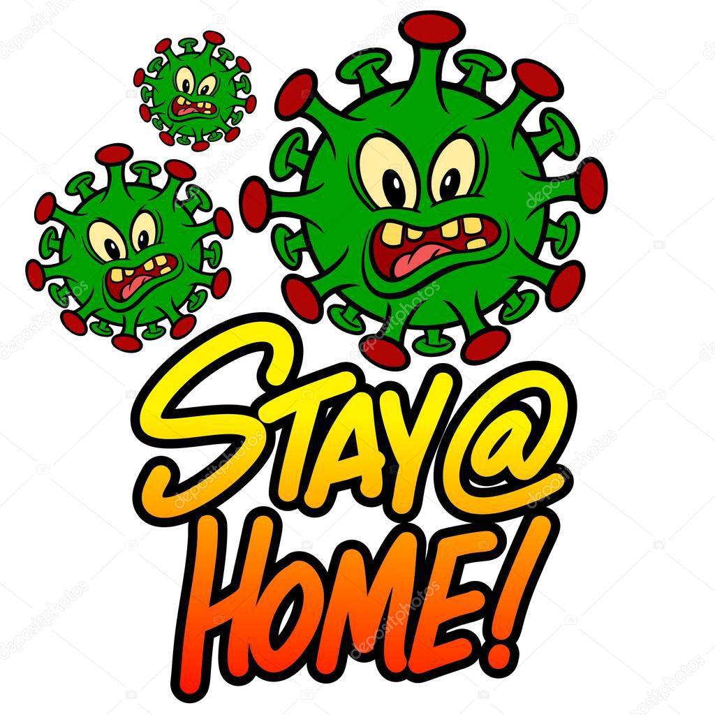 COVID-19 Stay at Home - Una ilustración de dibujos animados del ...