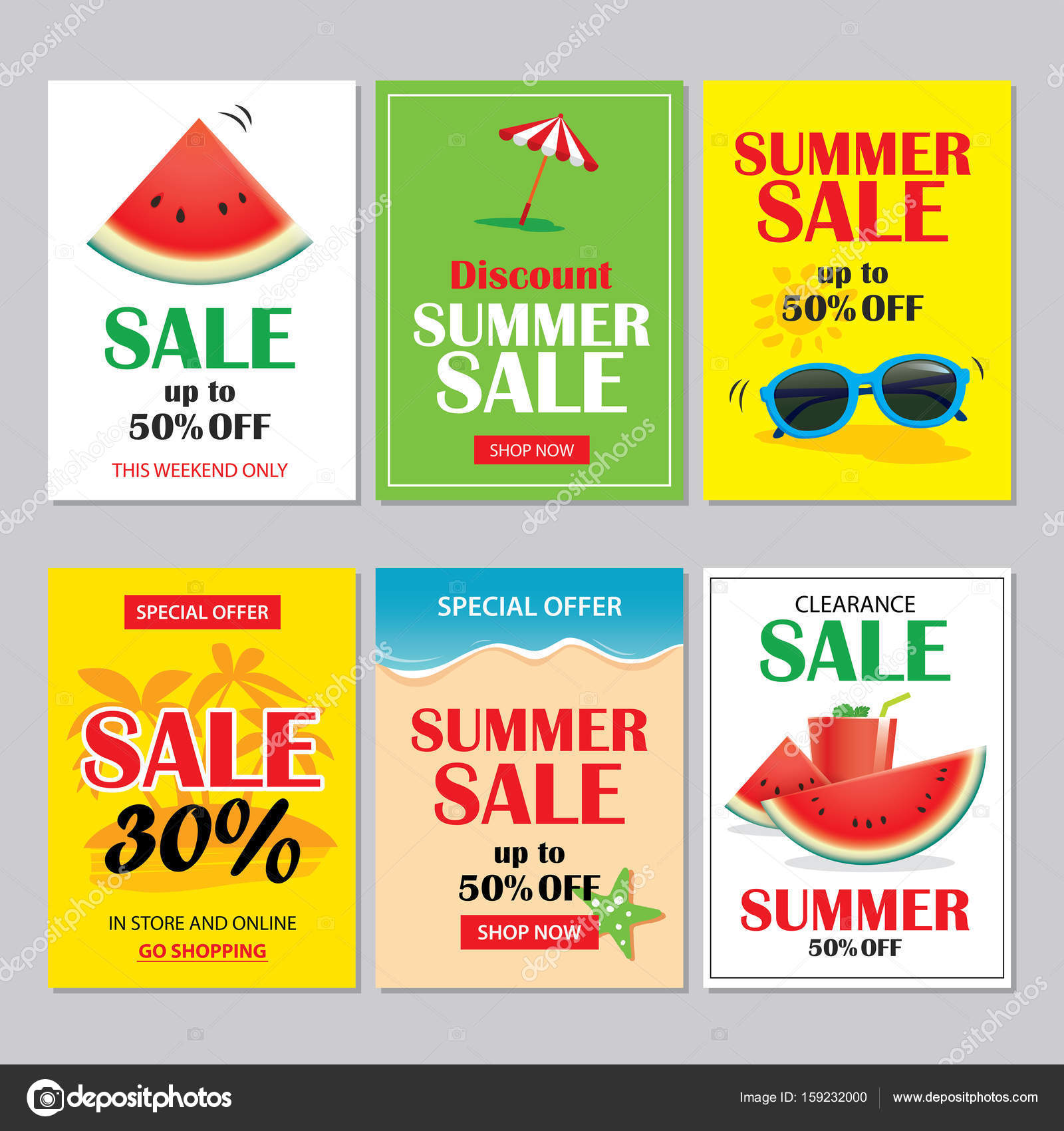 Summer sale emails and banners mobile templates. Vector illustra Stock ...