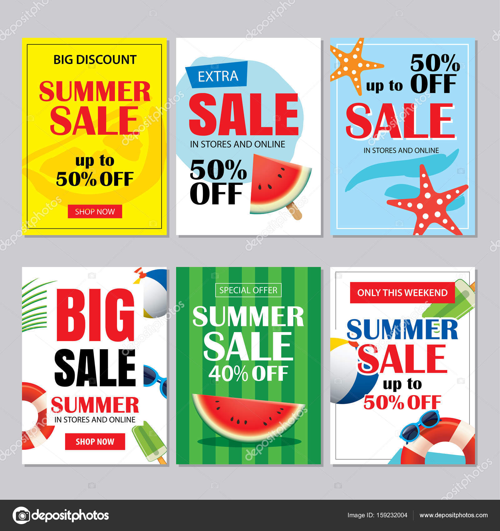Summer sale emails and banners mobile templates. Vector illustra Stock ...