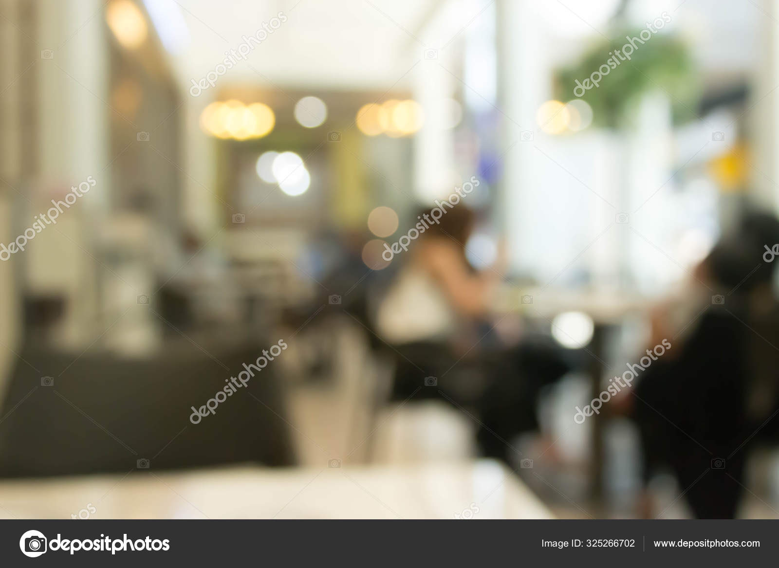 Blurred cafe background with bokeh light — Stock Photo © kaisorn4 ...